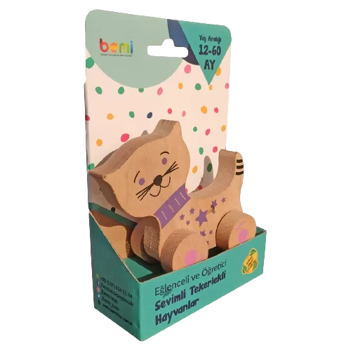Natural Wooden Cute Wheeled Animals Toy - Rafinda